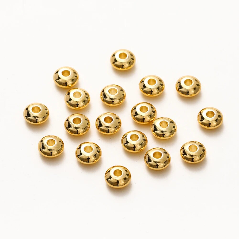 Золотые позолоченные бусины St.kunkka для бижутерии 50Pcs x 4mm, 18K Gold