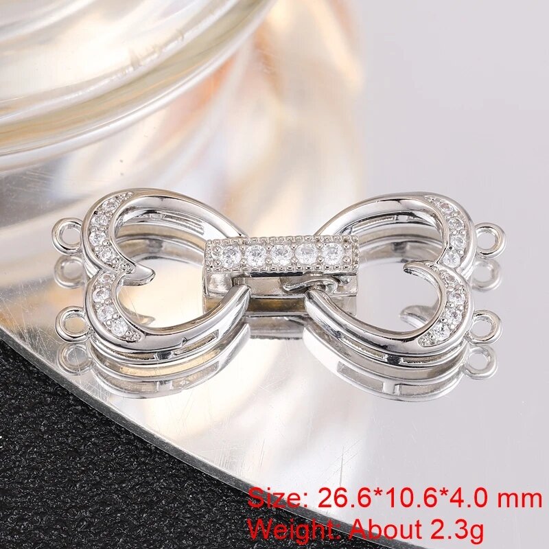 Застежка для браслета Juya, бантик, позолота, White Gold, 26.6*10.6*4.0 мм