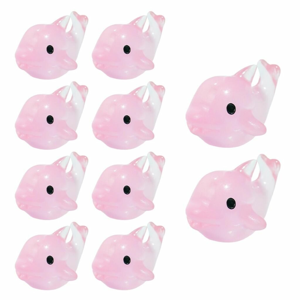 Аквариумные декорации,1 упаковка из 10 аквариумных рыбок, светящиеся разноцветные дельфины-розовые