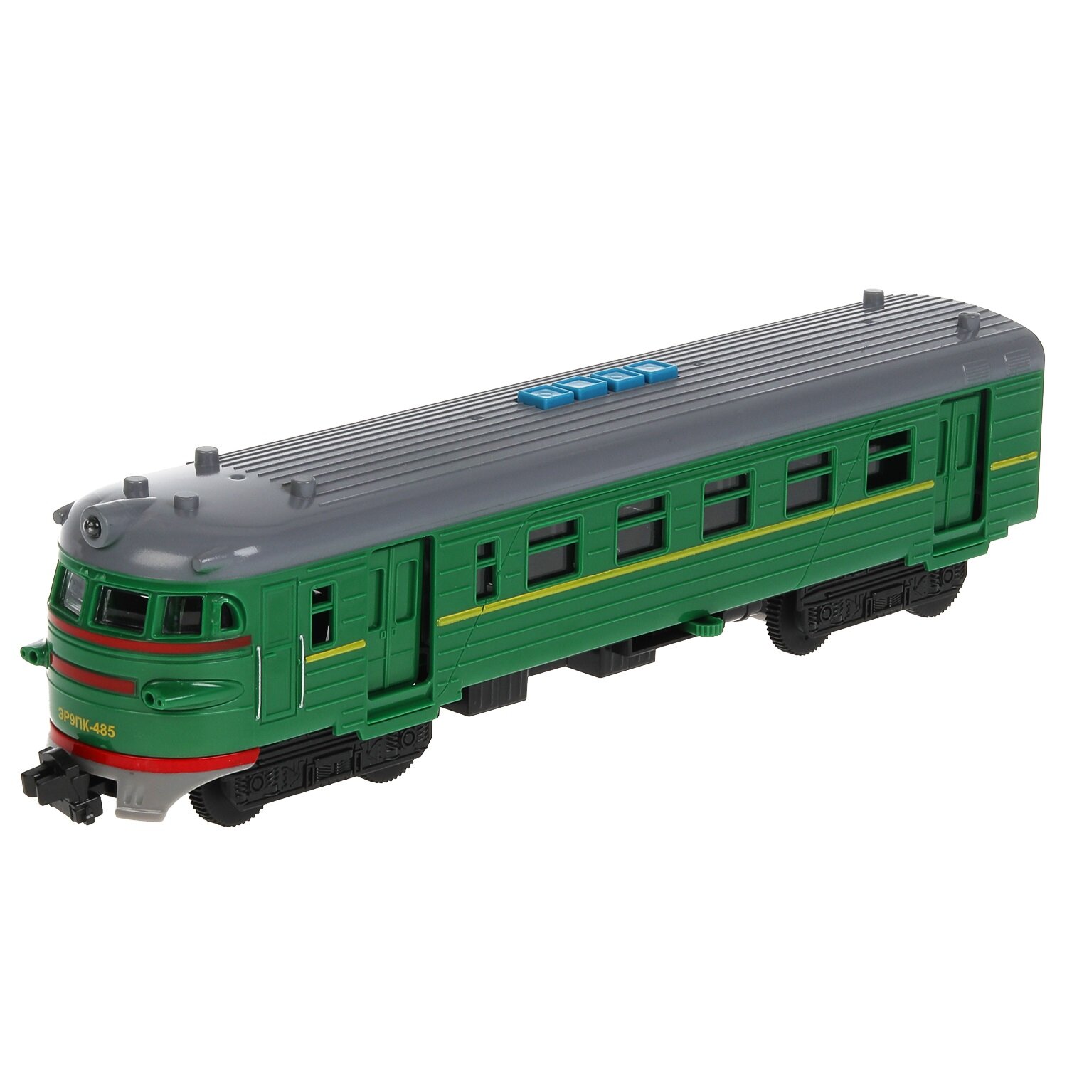 Модель Технопарк Электричка ЭР-1, пластиковая, инерционная, свет, звук СОМТRАIN-30РL-GNGY