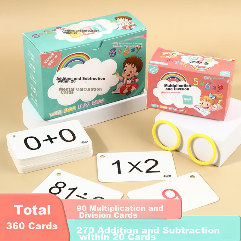 Flashcards по математике для 1 класса Huashimeng: таблицы сложения вычитания умножения деления 0-20 99 примеров