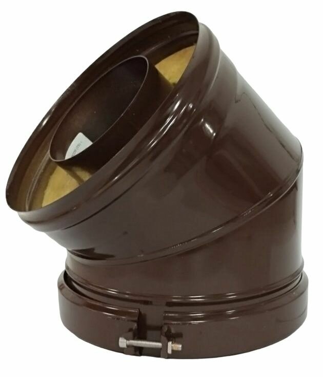 Сэндвич-отвод 45гр. D120/220 + 1 хомут (AISI 304 0,8/0,5 мм) от-Р 304-0.8/304 D120/220 (RAL8017)