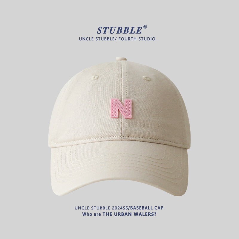 2024 новая бейсболка для мужчин и женщин, корейский стиль, универсальная мягкая кепка с буквой N, широкие поля, маленькая шляпа, позволяющая открыть лицо