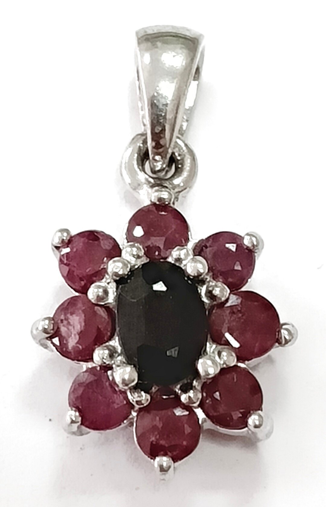 Подвеска, серебро, 925 проба, родирование, рубин, сапфир