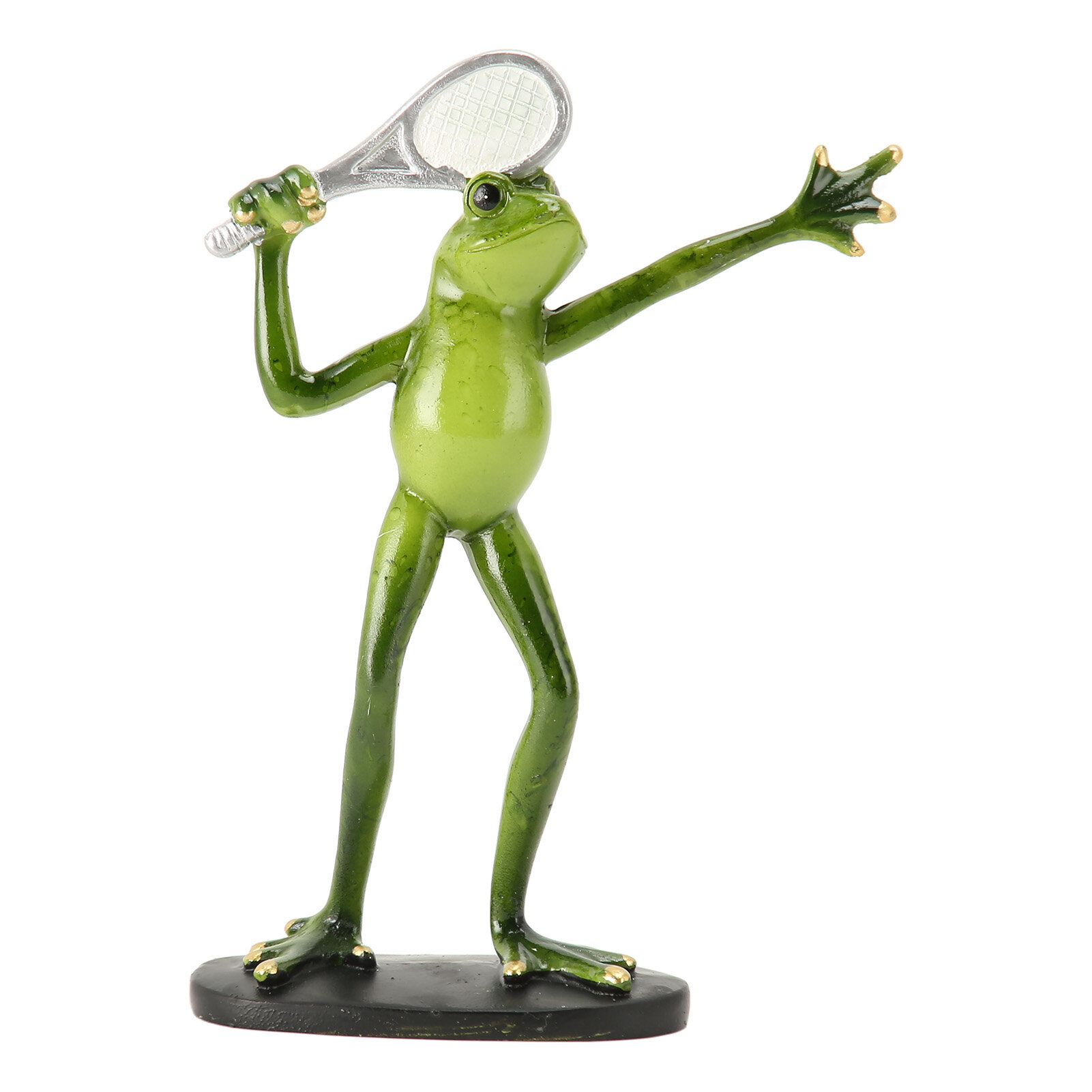 Статуэтка лягушки из смолы, спортивная фигурка лягушки, декоративная скульптура, статуэтка для сада, патио, газона, бонсай, веранды, для игры в теннис.