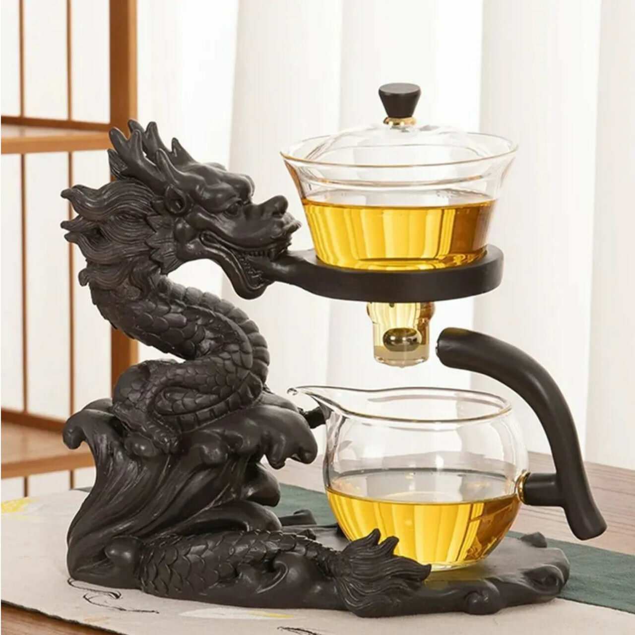 Набор для чайной церемонии Гунфу "Дракон", черный, 3 предмета, на 2 персоны