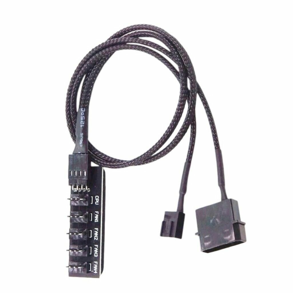 Адаптер питания 4 Pin для 5 вентиляторов ПК, - Крытая сетка