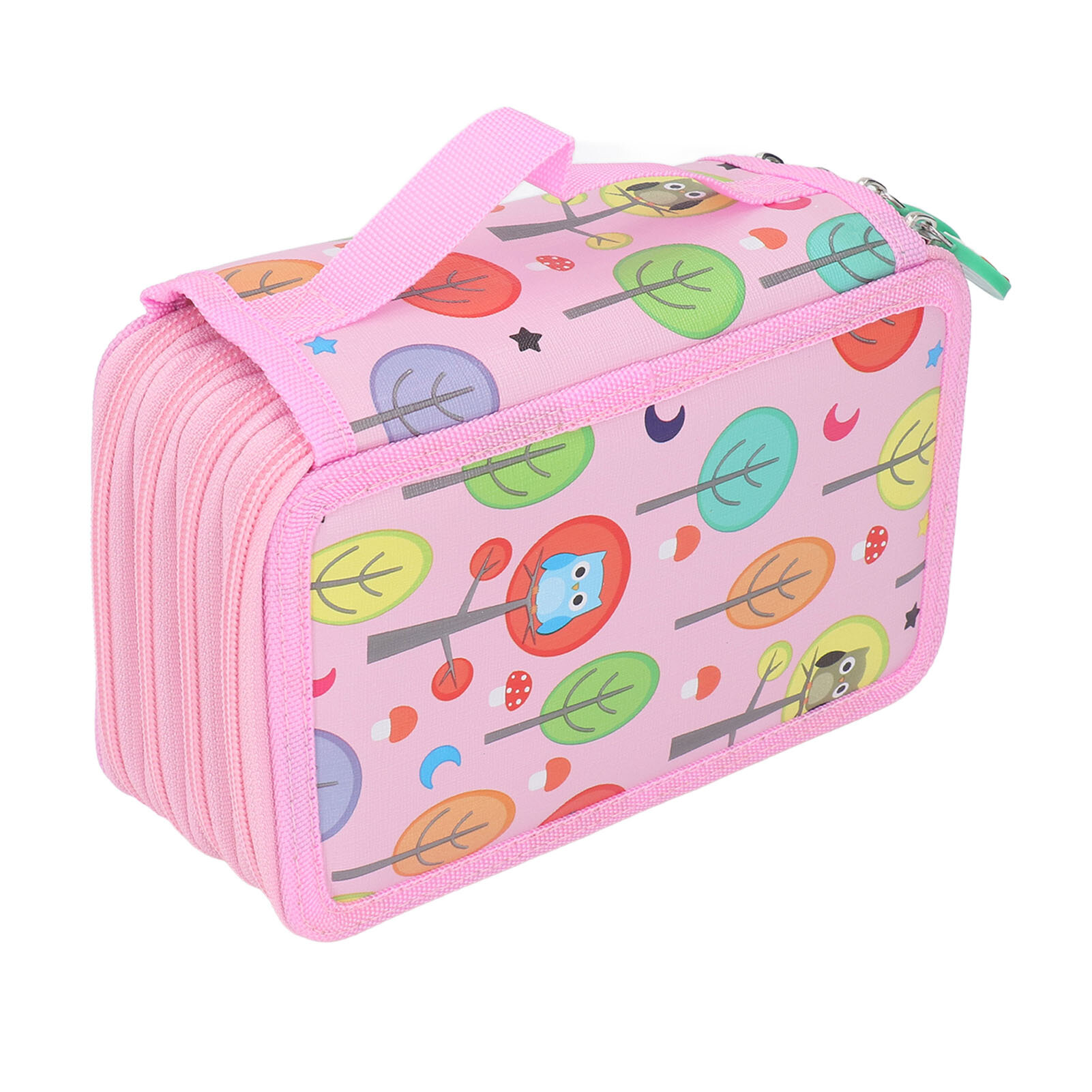 Многофункциональная сумка для карандашей с молнией, 4 слоя, 72 отверстия, стильный розовый цвет, складная, для канцелярских принадлежностей