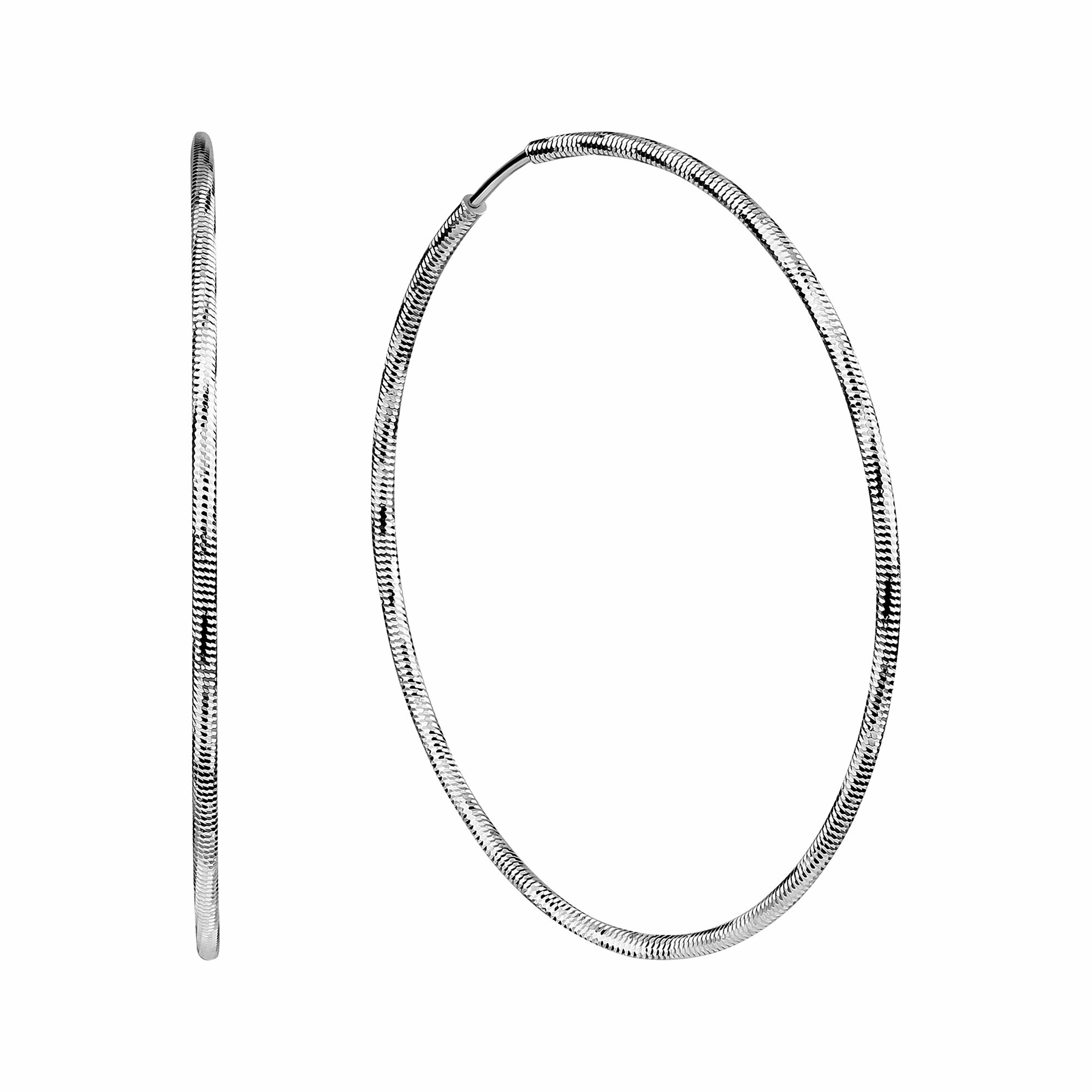 Серьги конго, серебро, 925 проба, родирование