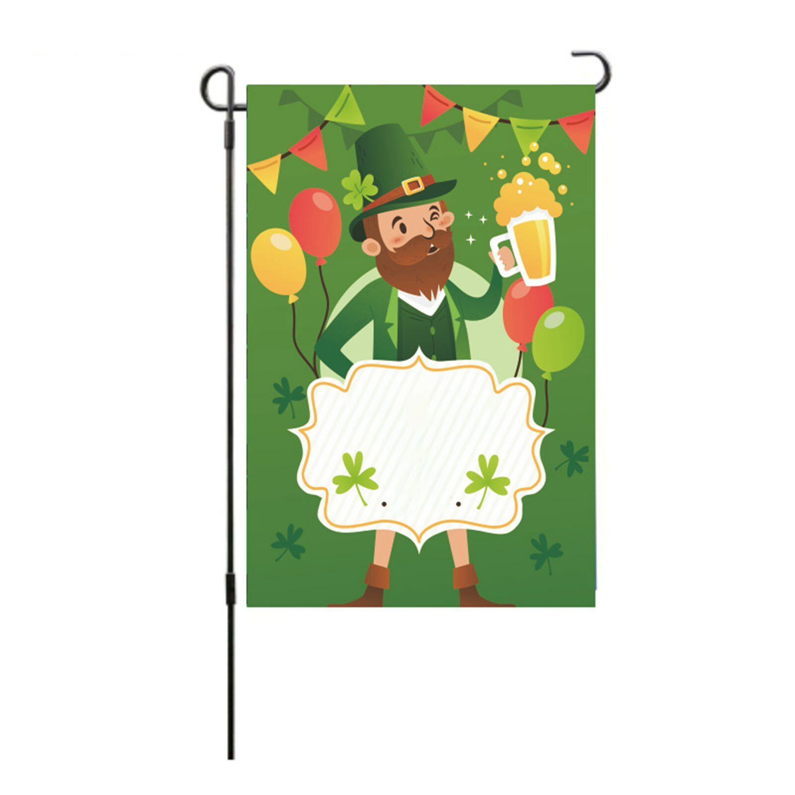 Садовый флаг двусторонний с клевером, из полиэфира, машинная стирка, для вечеринки, S38