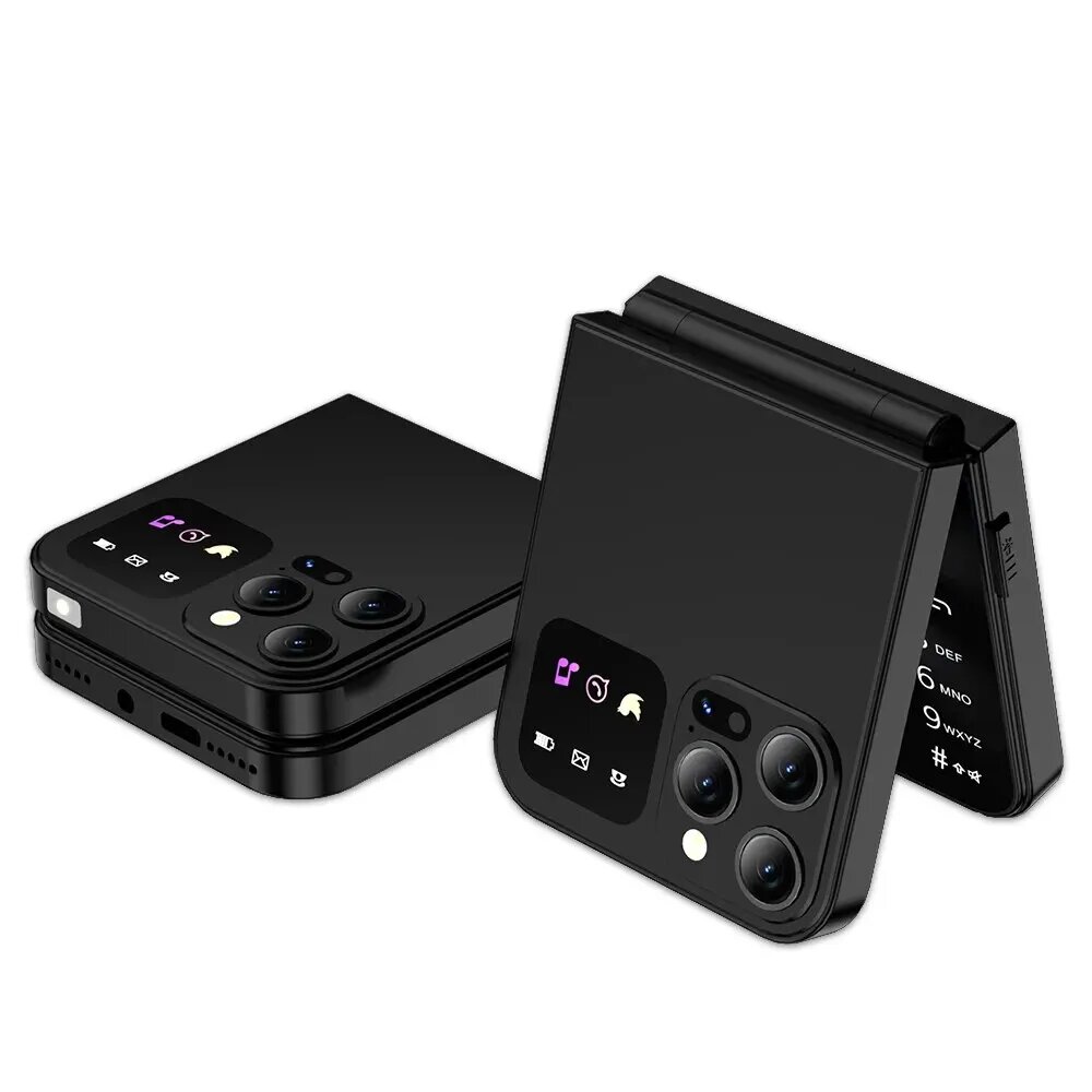 SERVO A50 PRO Flip Mobile Phones Dual SIM Call Record Speed Dial Magic Voice Blacklist Foldable Cellphones 2.4" Display Type-C