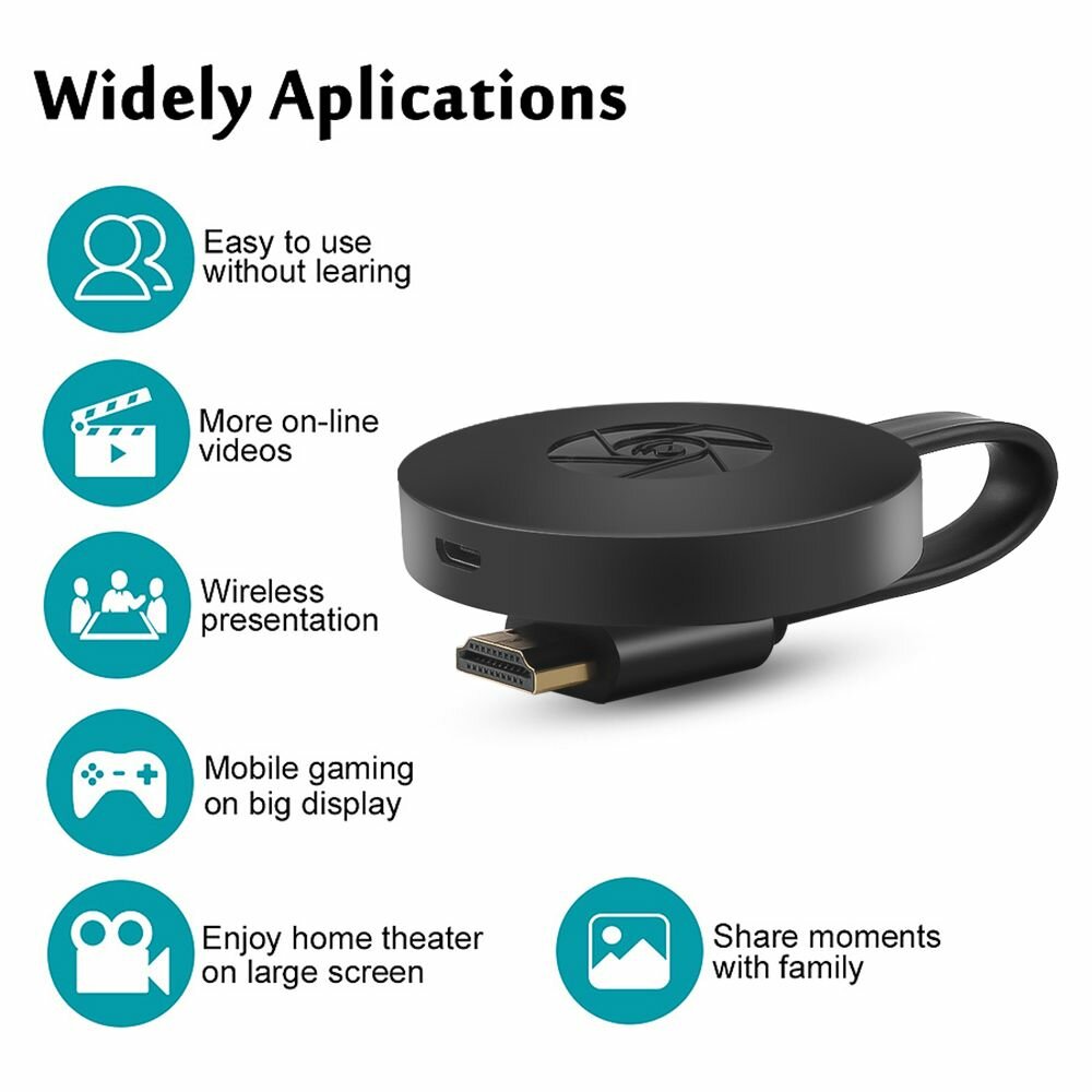 WiFi ТВ-ресивер 1080p Беспроводной HDMI-дисплея адаптер 2.4G MiraScreen Cast зеркальное отображение DLNA Airplay Miracast для iOS, Android, Windows