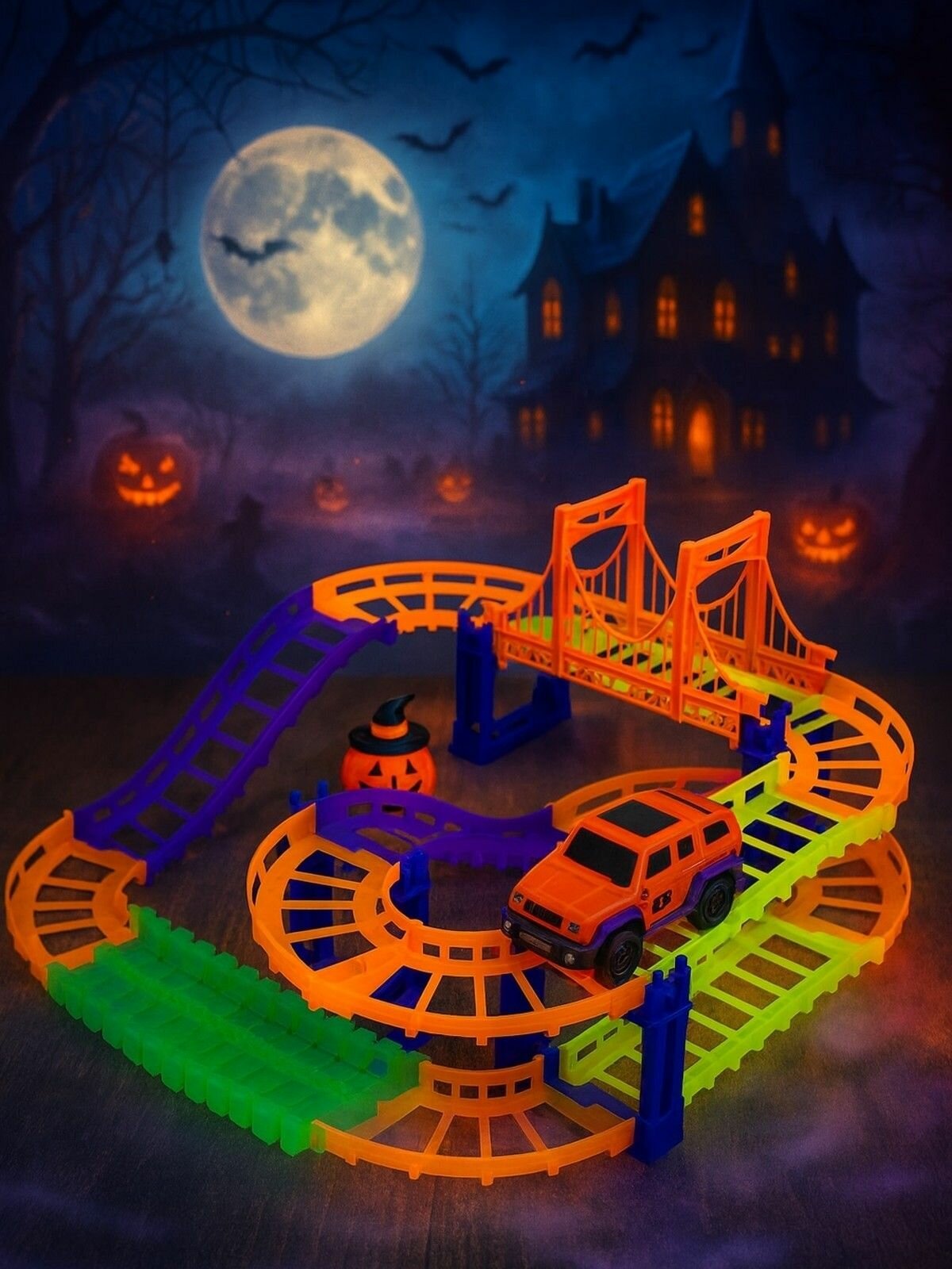 Игровой набор Автотрек светится в темноте