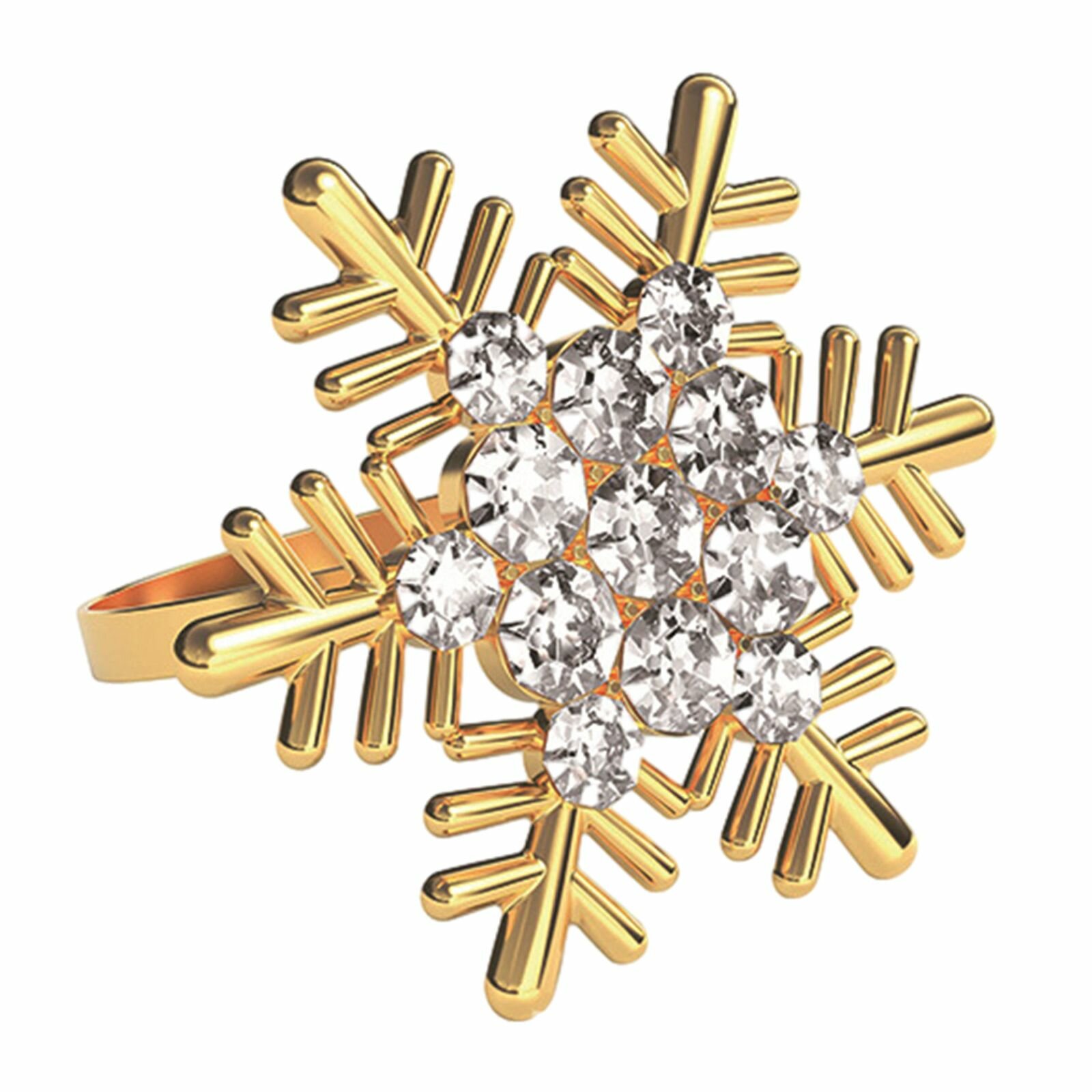 Кольцо-футляр в виде снежинки из 6шт