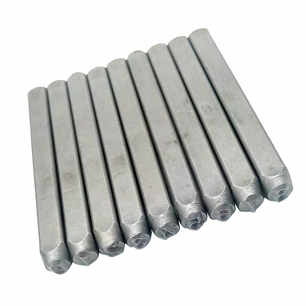 Набор стальных цифровых штампов 4 мм, 9 предметов, для тиснения по коже, дереву и металлу