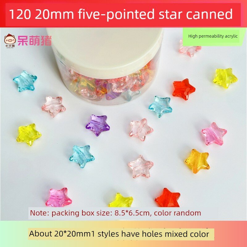 Акриловая разноцветная пятиконечная звезда, прозрачное кристальное ожерелье, награда для детского сада, для детей,