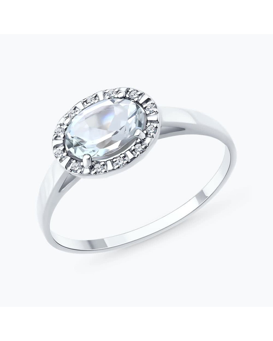 Перстень, белое золото, 585 проба, родирование