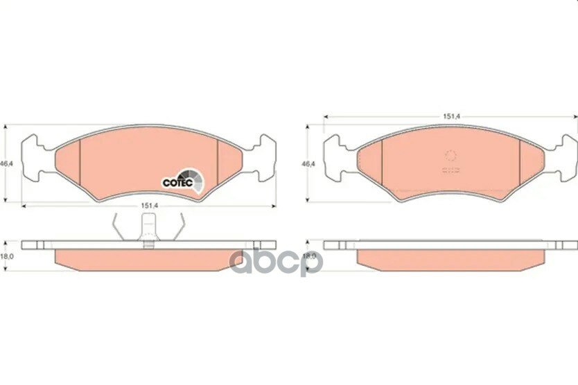 Колодки тормозные передние к-кт FORD ESCORT/FIESTA/MAZDA 121 / SEPHIA (1993-1997) CHEVROLET COBALT (2011-2015) без датчика TR.