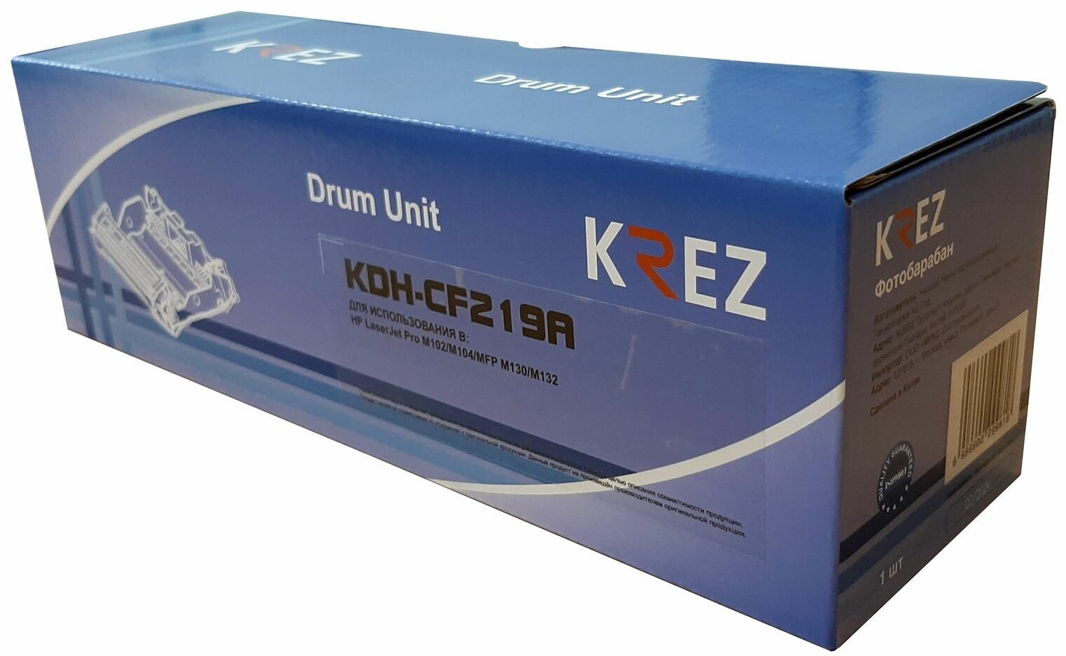 Совместимый фотобарабан KREZ (KDH-CF219A) черный, тип CF219A для HP LJ Pro M104/MFP M132 12К