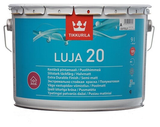 Характеристики модели Краска акриловая Tikkurila Luja 20 влагостойкая ...