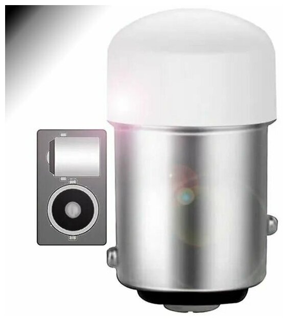 Энергоэффективные светодиодные фары-лампы 12V 1156 BA15S P21W для габаритных огней, стоп-сигнала, указателя поворота и доп. света, 2шт, Mel-MF06