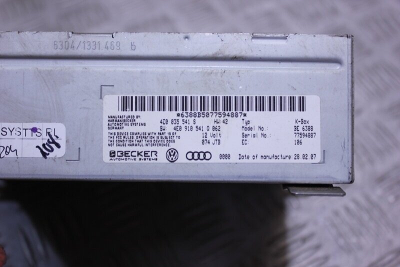 Блок управления магнитолой AUDI Q7 4L 2005 20 4E0035541S