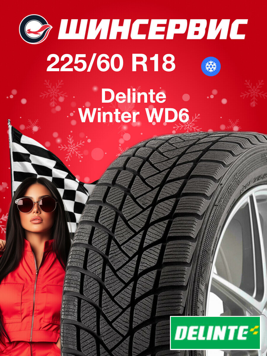 Зимняя нешипованная шина Delinte Winter WD6 225/60 R18 100 T, зимняя автомобильная резина