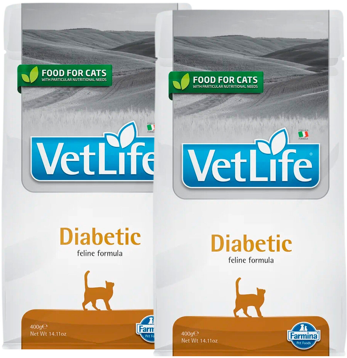 FARMINA VET LIFE FELINE DIABETIC для взрослых кошек при сахарном диабете (0,4 + 0,4 кг)