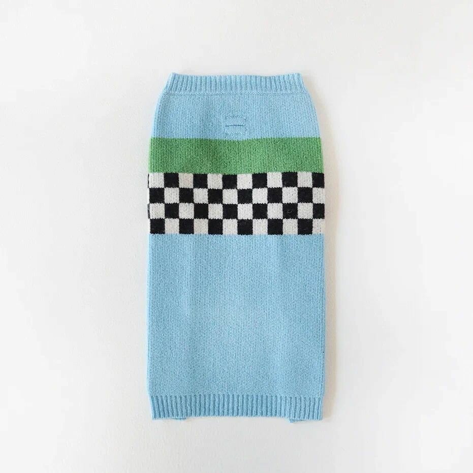 Checkerboard Blue Свитер для собак, размер 4
