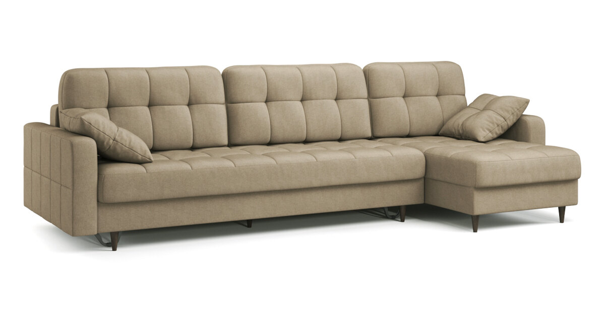 Угловой диван Цвет Диванов Стокгольм NEXT макси 307 угловой Светло-коричневый