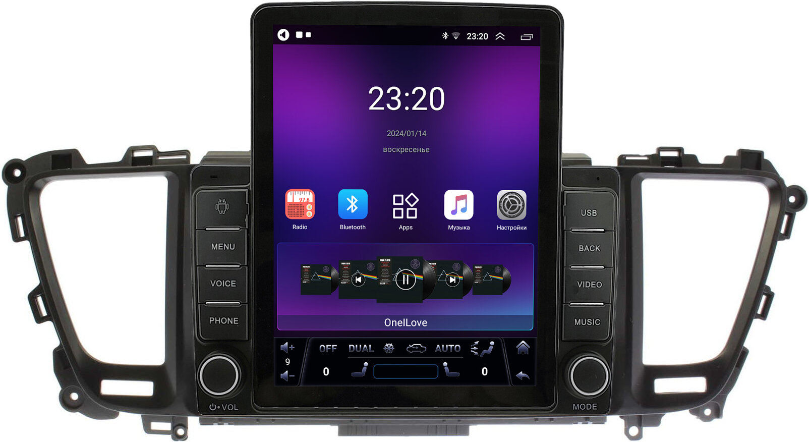 Штатная магнитола Kia Carnival 3 2014-2021 Canbox GTR095-9-520 на Android 10 (QLed, 4/64, DSP, CarPlay)