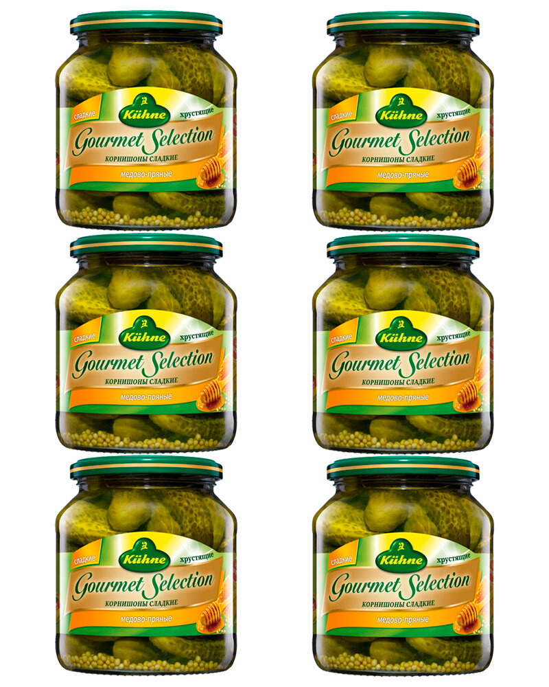 Корнишоны Kuhne сладкие 530 гр - 6 шт