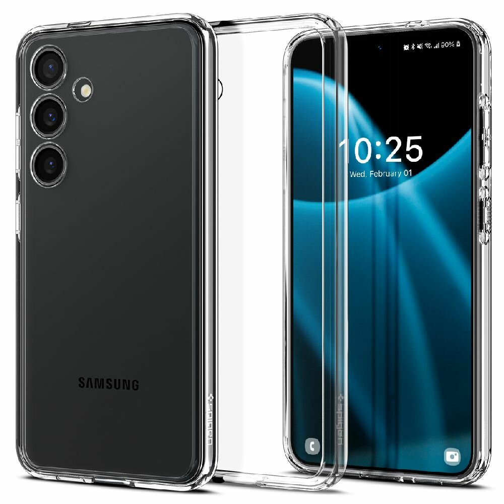 Чехол Spigen на Samsung Galaxy S24 (ACS07349) Ultra Hybrid / Спиген чехол для Галакси С24 накладка, противоударный, с защитой камеры, прозрачный