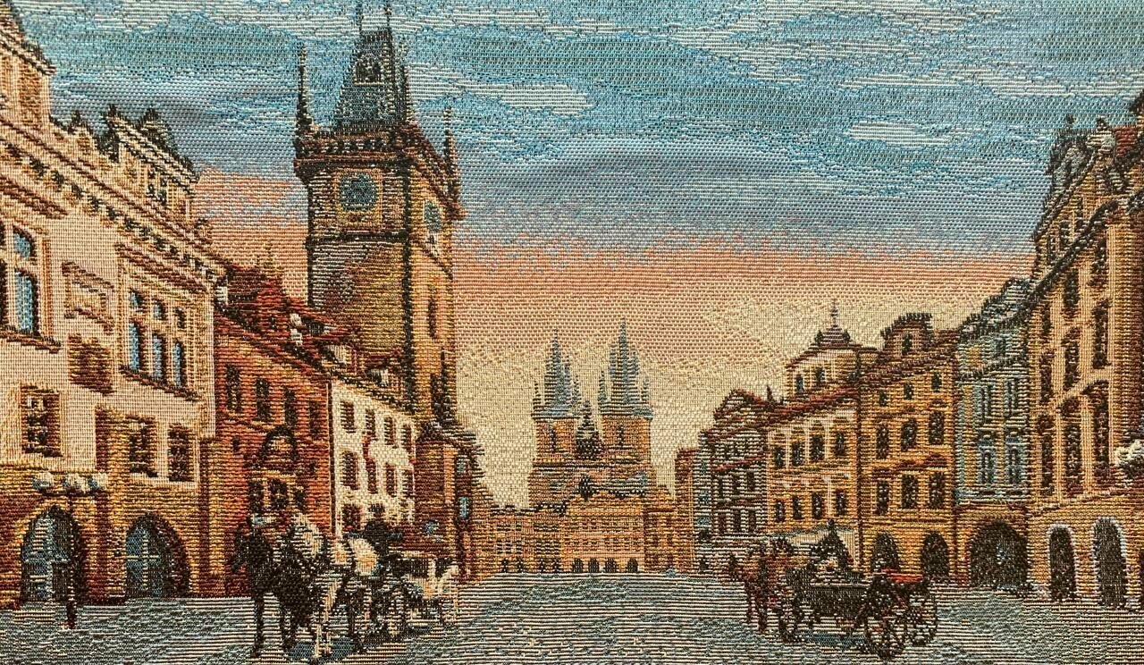 Гобелен, гобелен без рамы 28х17 см / "Прага. Собор Святого Вита"