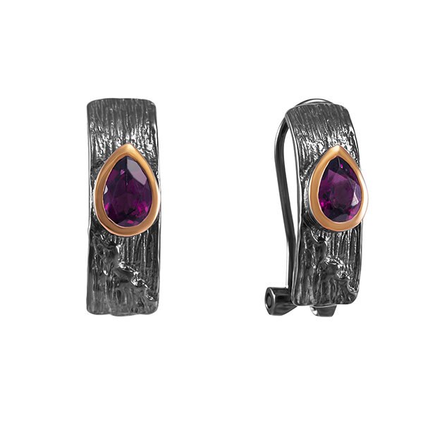 Серьги, серебро, 925 проба, турмалин
