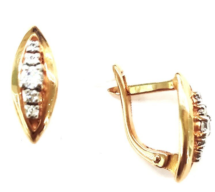 Серьги, золото, 585 проба