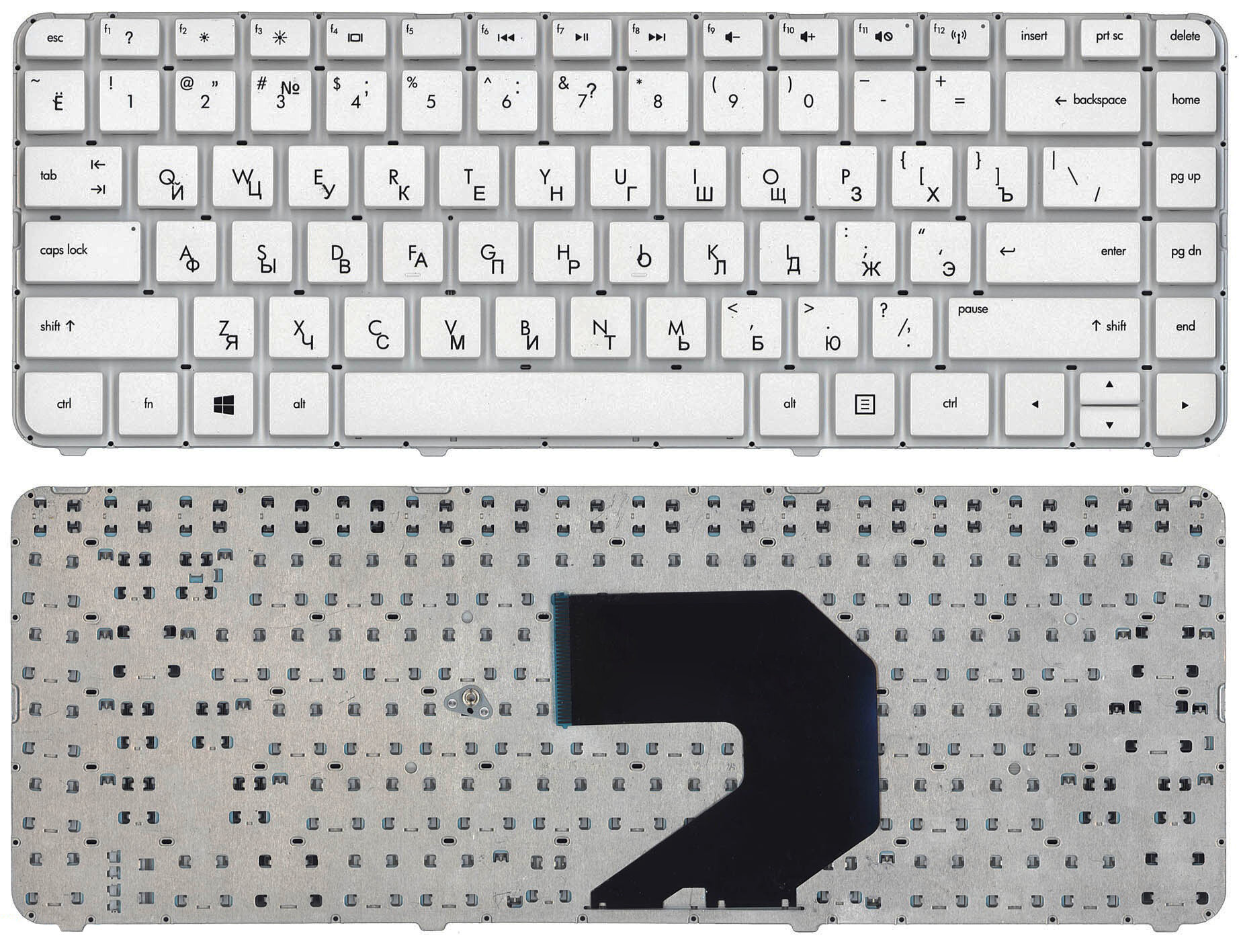 Клавиатура для HP Pavilion G4-2100 белая без рамки