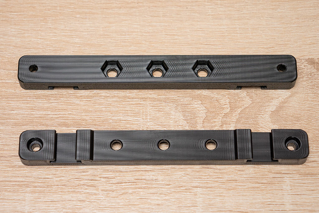 Крепёжная планка КП-19-1, 2 холодных башмака, 3 выемки под гайку 1/4"