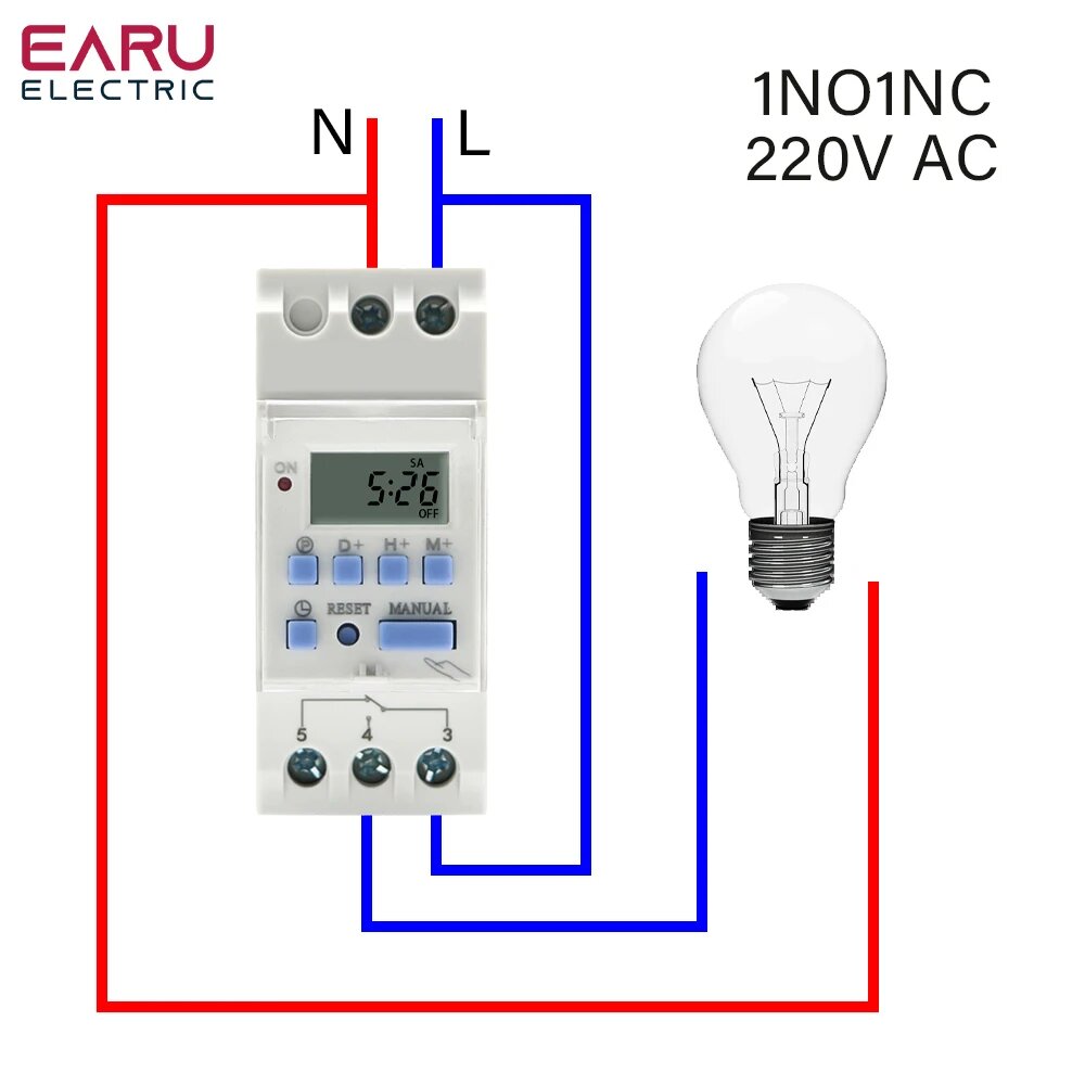 Электронный программируемый таймер EARUELECTRIC AHC15A/AHC30 1NO1NC 220V AC