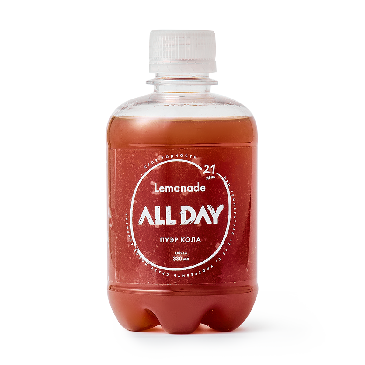 Лимонад All Day "Пуэр кола", 0,33 л, пластиковая бутылка, от +2°С до +6°С