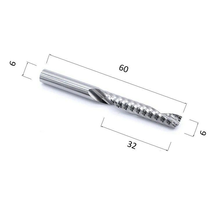 Фреза DJTOL N1LX632 спиральная однозаходная стружка вверх (по дереву, композиту (АКП), пластику)