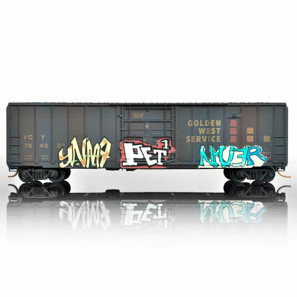 Вагон 1/160 MTL Micro-Trains Line 02753320 50' Rib Side Box Car Plug Door w/o Roofwalk, GOLDEN WEST SERVICE #764832