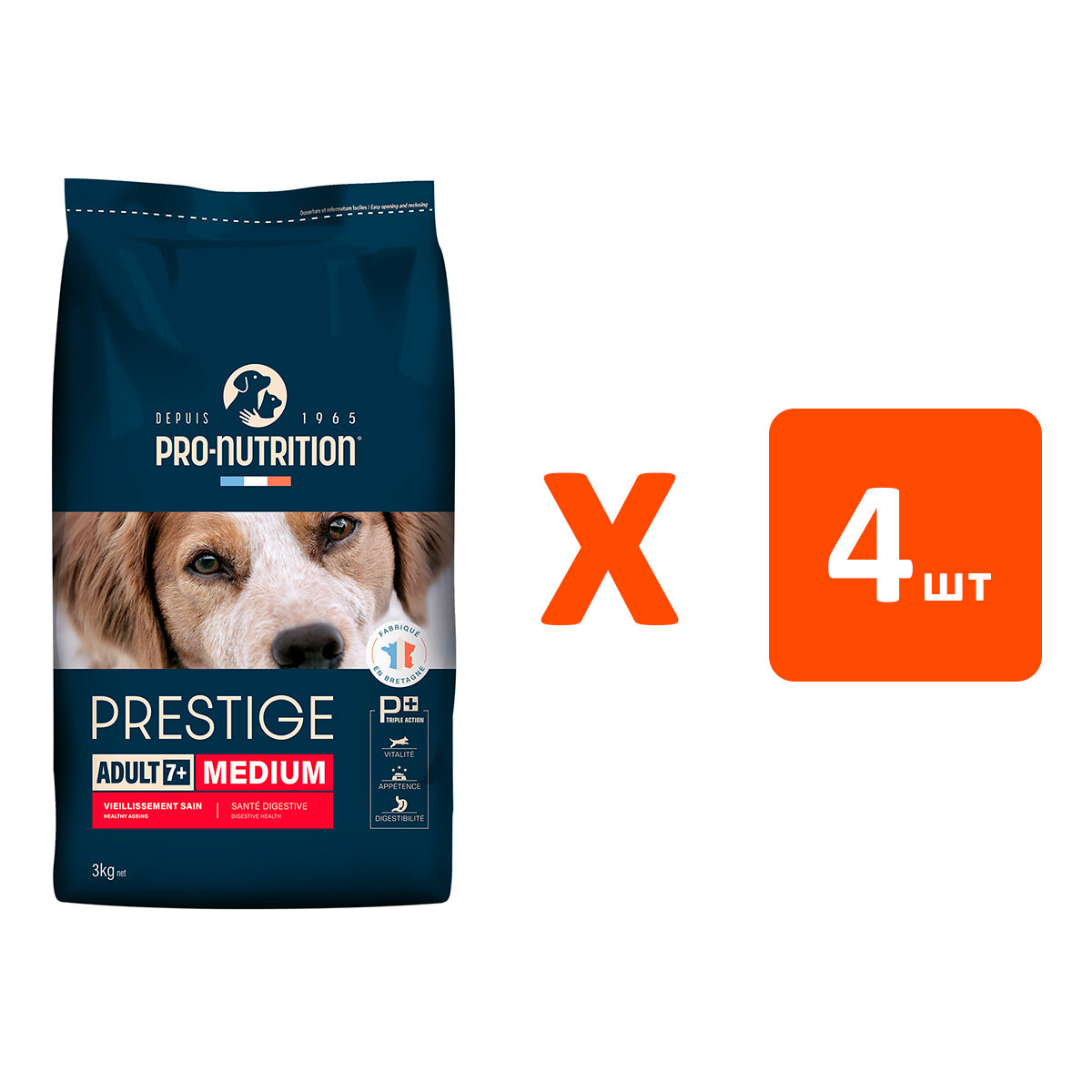 FLATAZOR PRESTIGE ADULT 7+ MEDIUM для пожилых собак средних пород NEW 3 кг х 4 шт