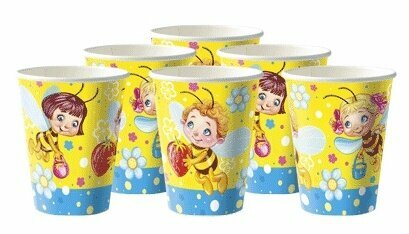 Империя поздравлений Набор стаканов веселые пчелки (6 штук)