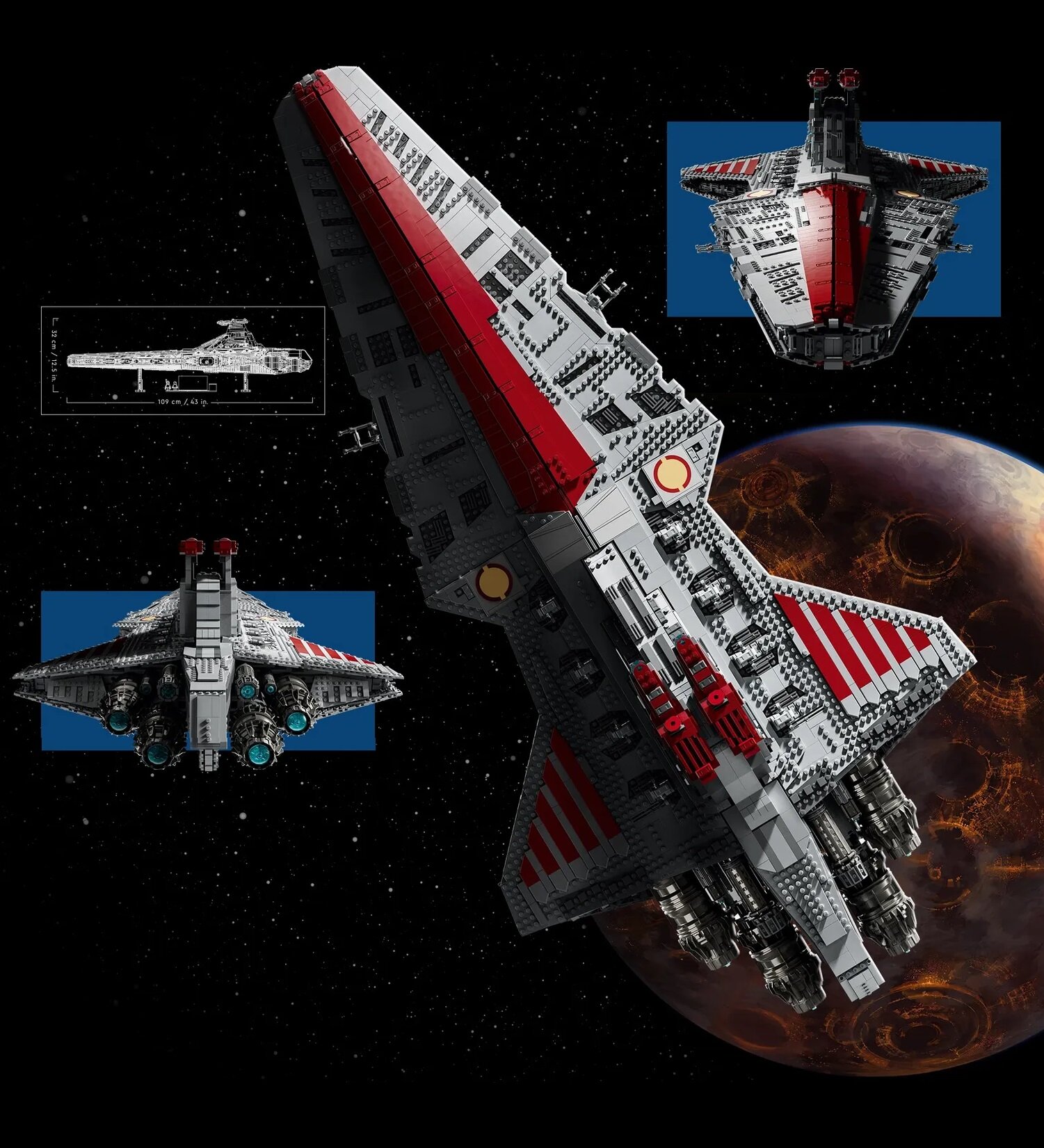 Конструктор Lepin Венатор — республиканский штурмовой крейсер Зведные Войны, детализация, 5374 деталей - LE-88030