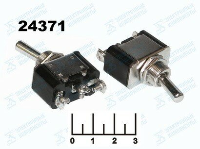 Тумблер 250/10 KN3A-102A 2-х позиционный с фиксацией 3 контакта (винт)