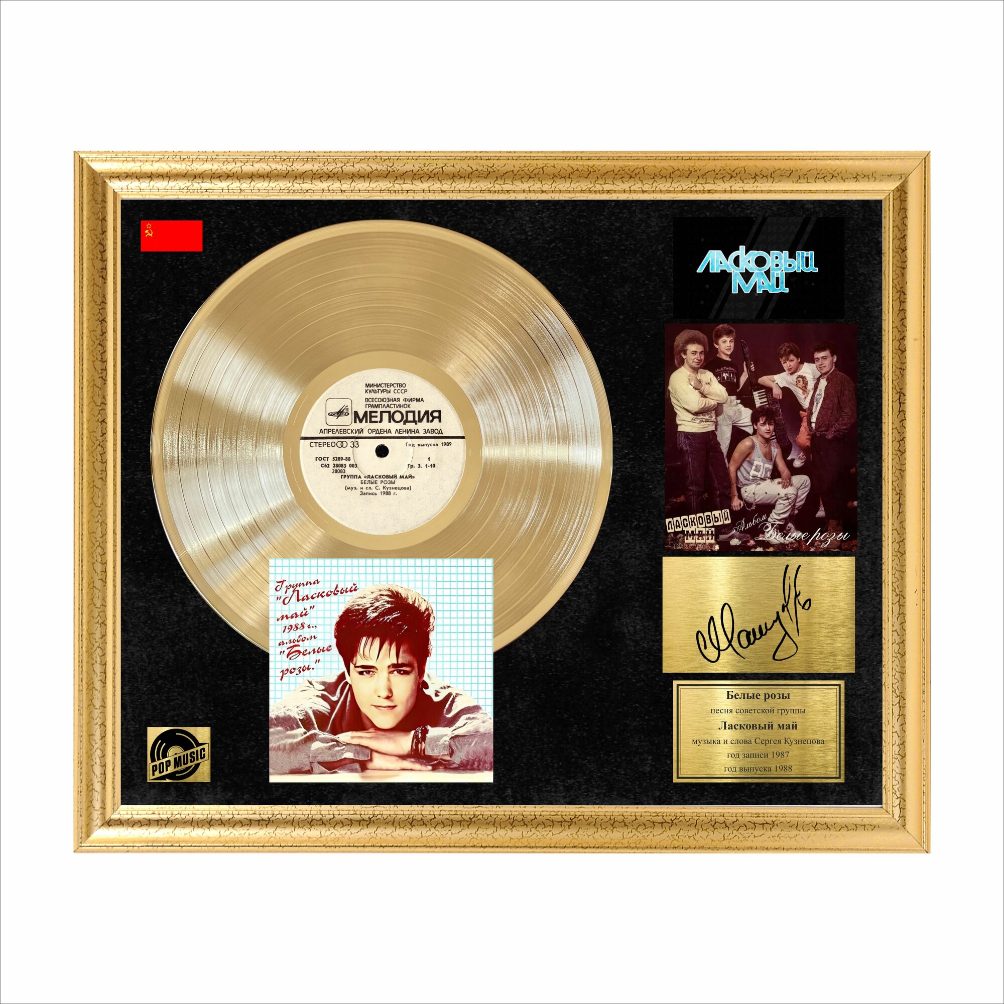 Золотой диск Ласковый Май в рамке