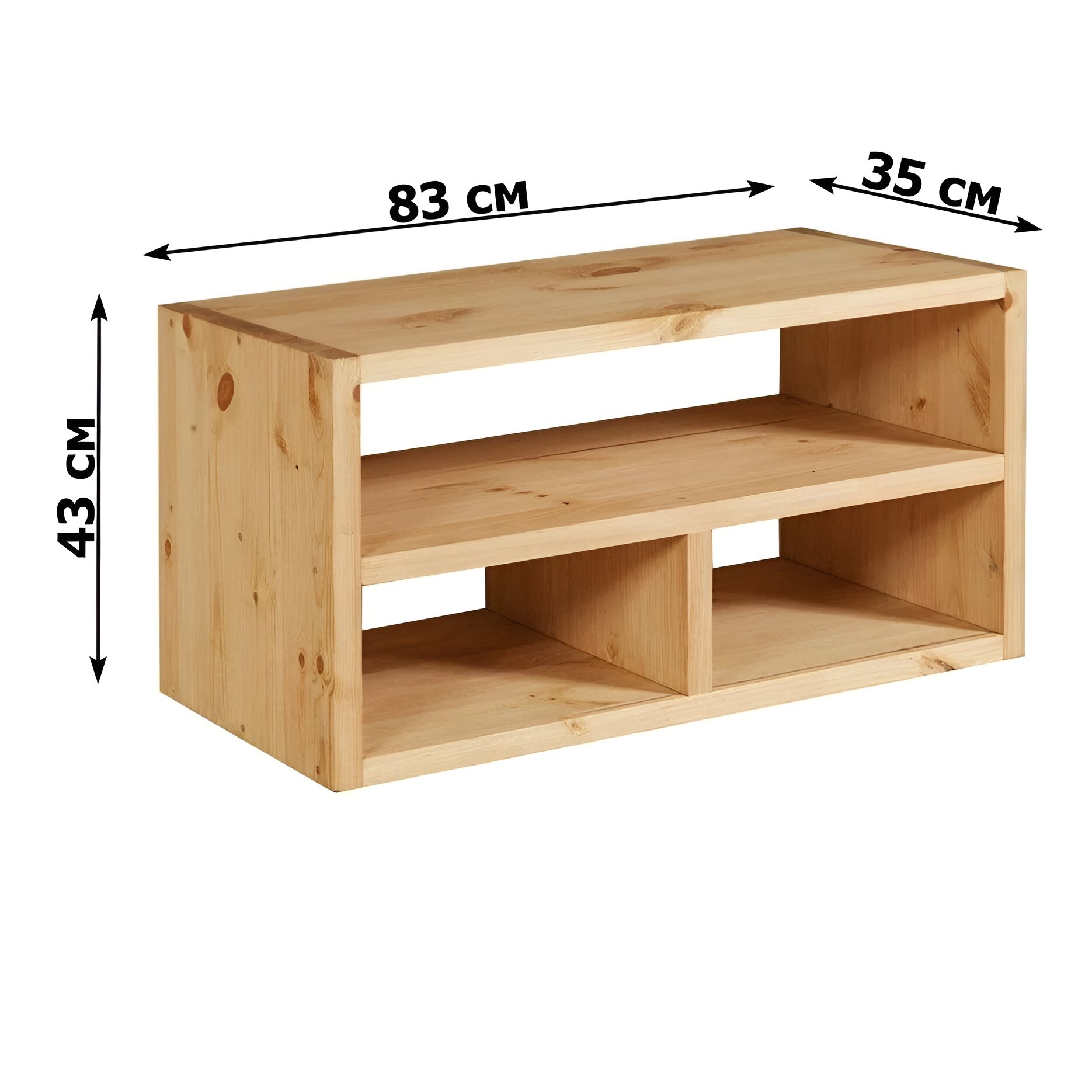 KCCMT ТВ тумба 3 открытые полки Прованс 83*35*43 см Старение/Воск