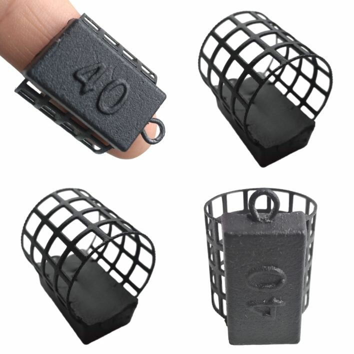 4 Кормушки круглые фидерные наперсток для зимней и летней рыбалки. 40 гр. Черные.