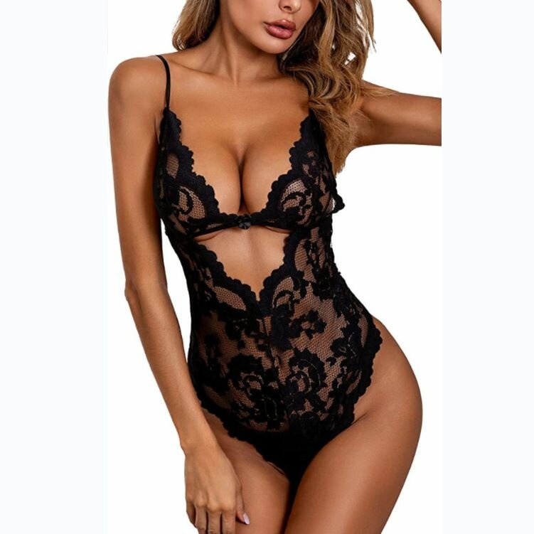 Сексуальное кружевное боди с глубоким вырезом для женщин